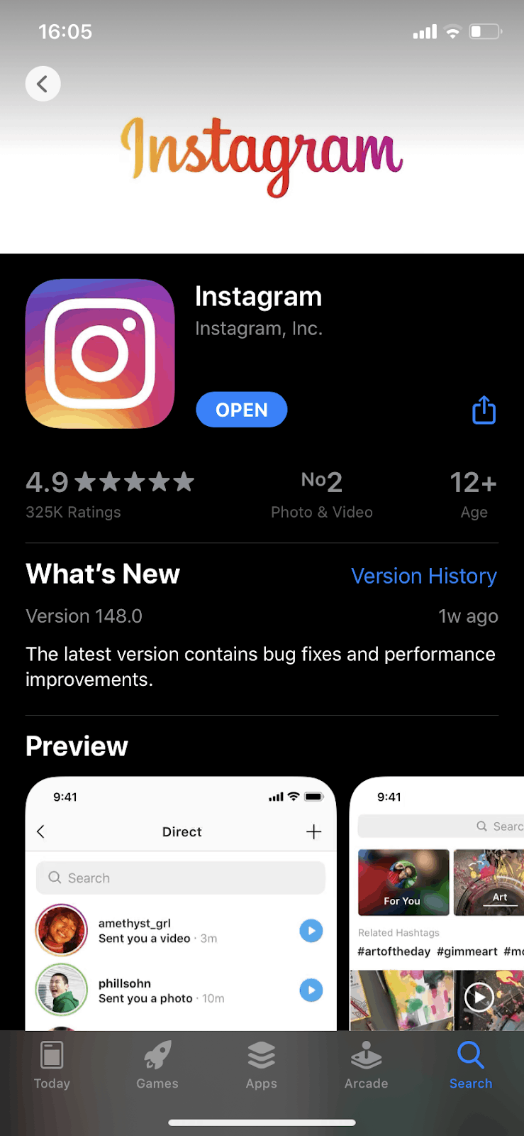 Install Instagram App